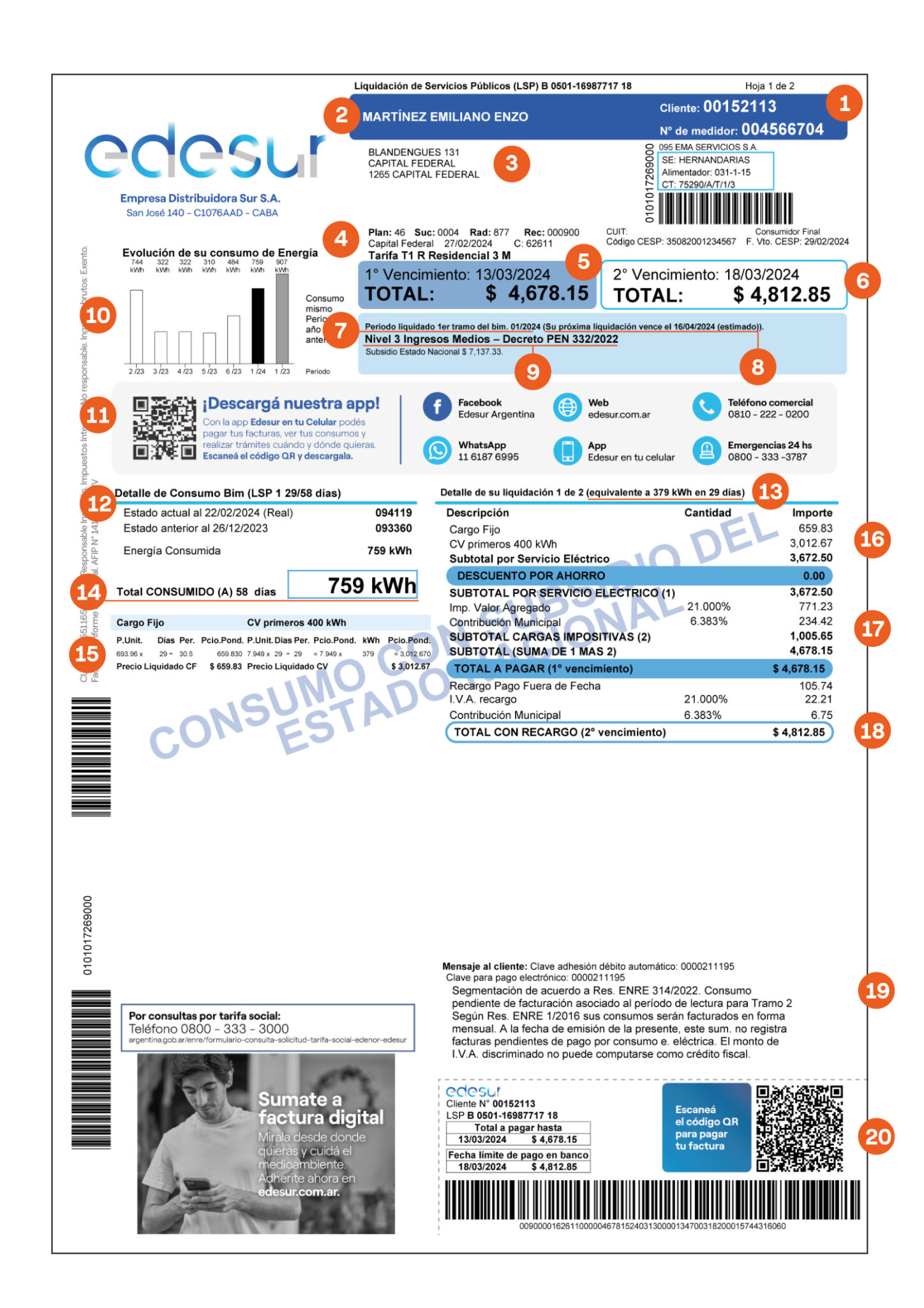 Conocé tu factura - Edesur